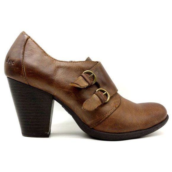 Born | Shoes | Born Boc Brown Leather Double Buckle Monk Strap Zip Up ...